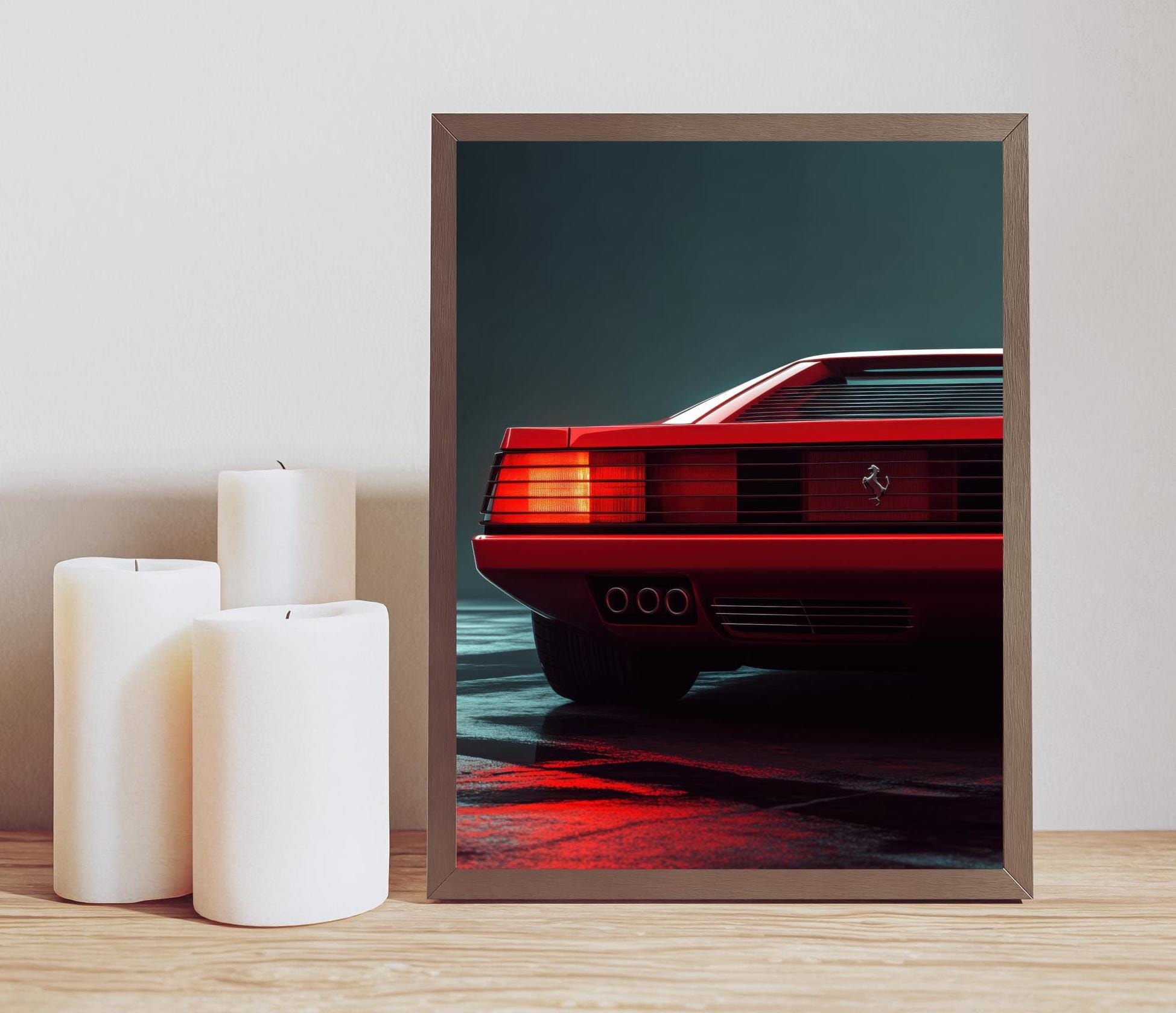 Vintage Ferrari Testarossa Wall Art | Classic Ferrari Poster for Man ...