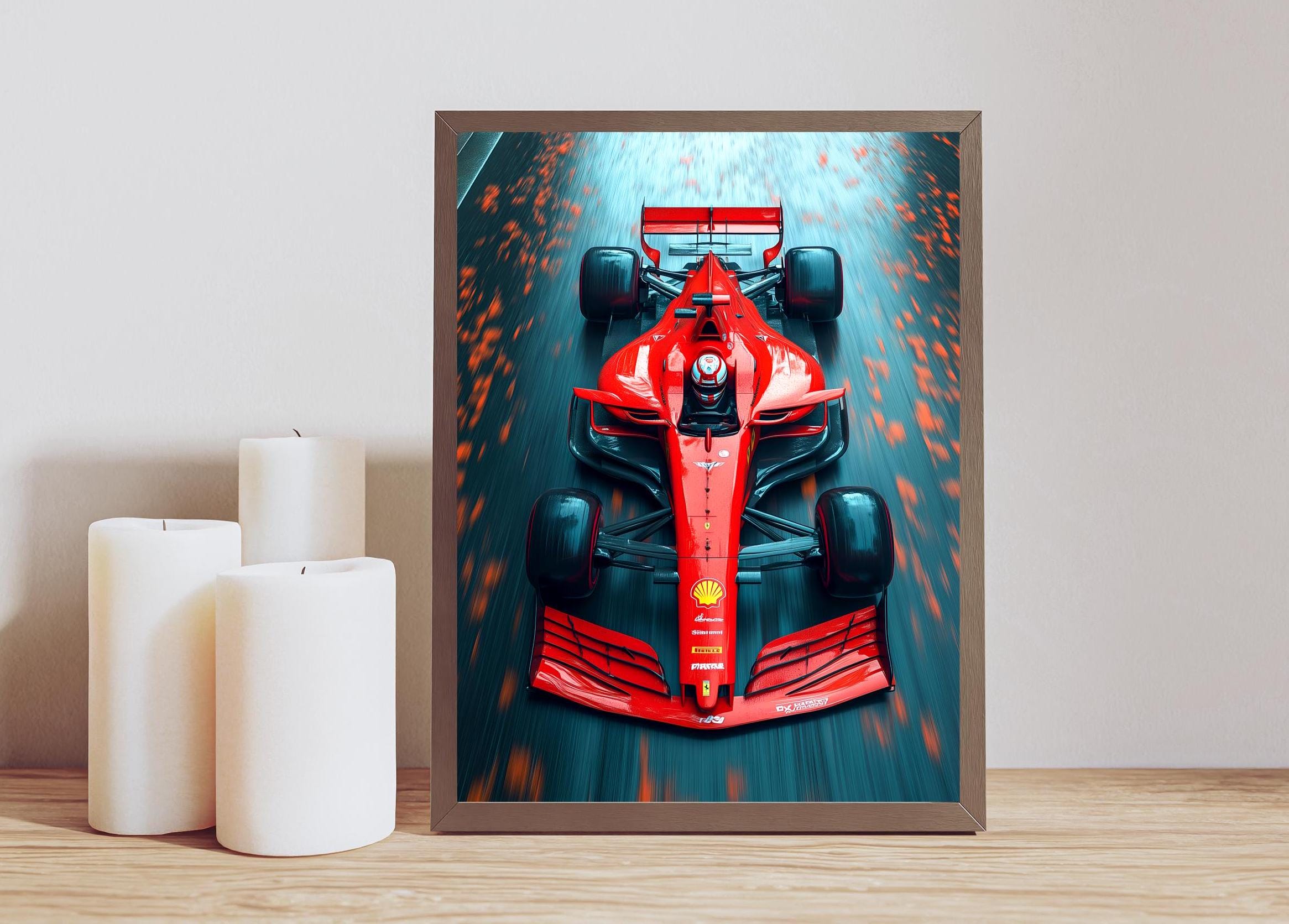 Ferrari F1 Racing Poster | High-speed Red Formula 1 Art | Iconic ...