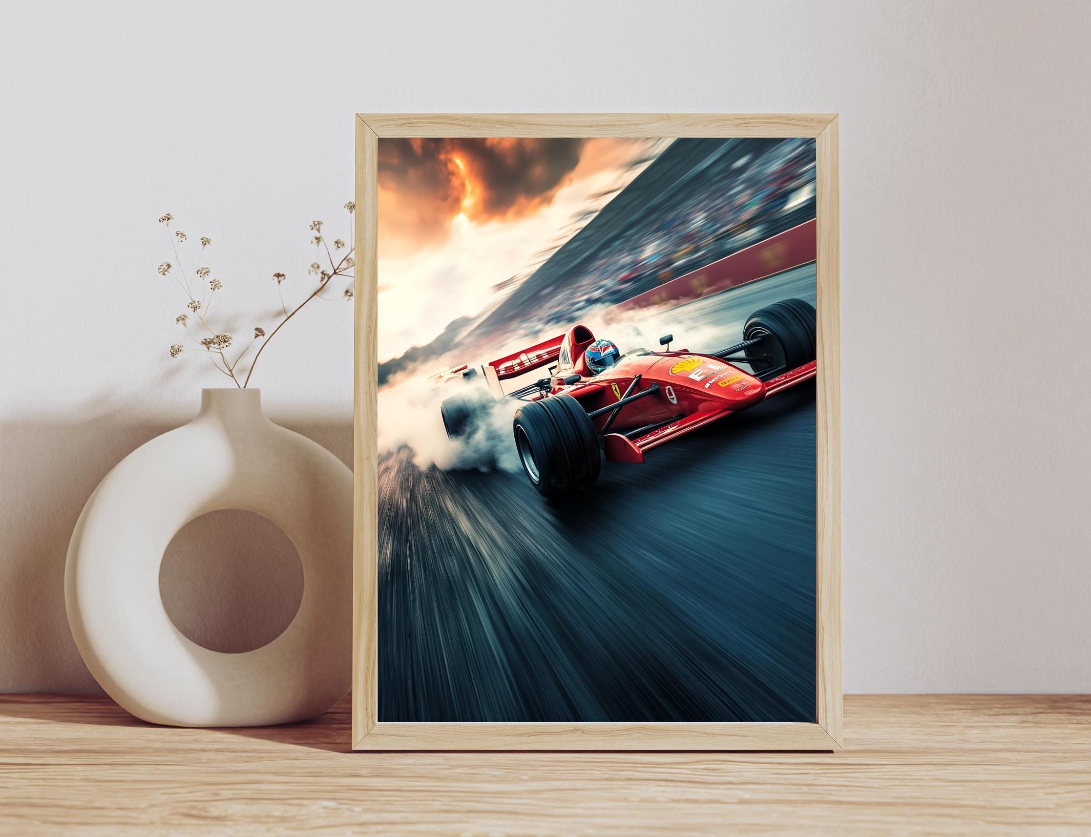 High-speed Formula 1 Racing Poster – Dynamic F1 Car in Motion Artwork ...