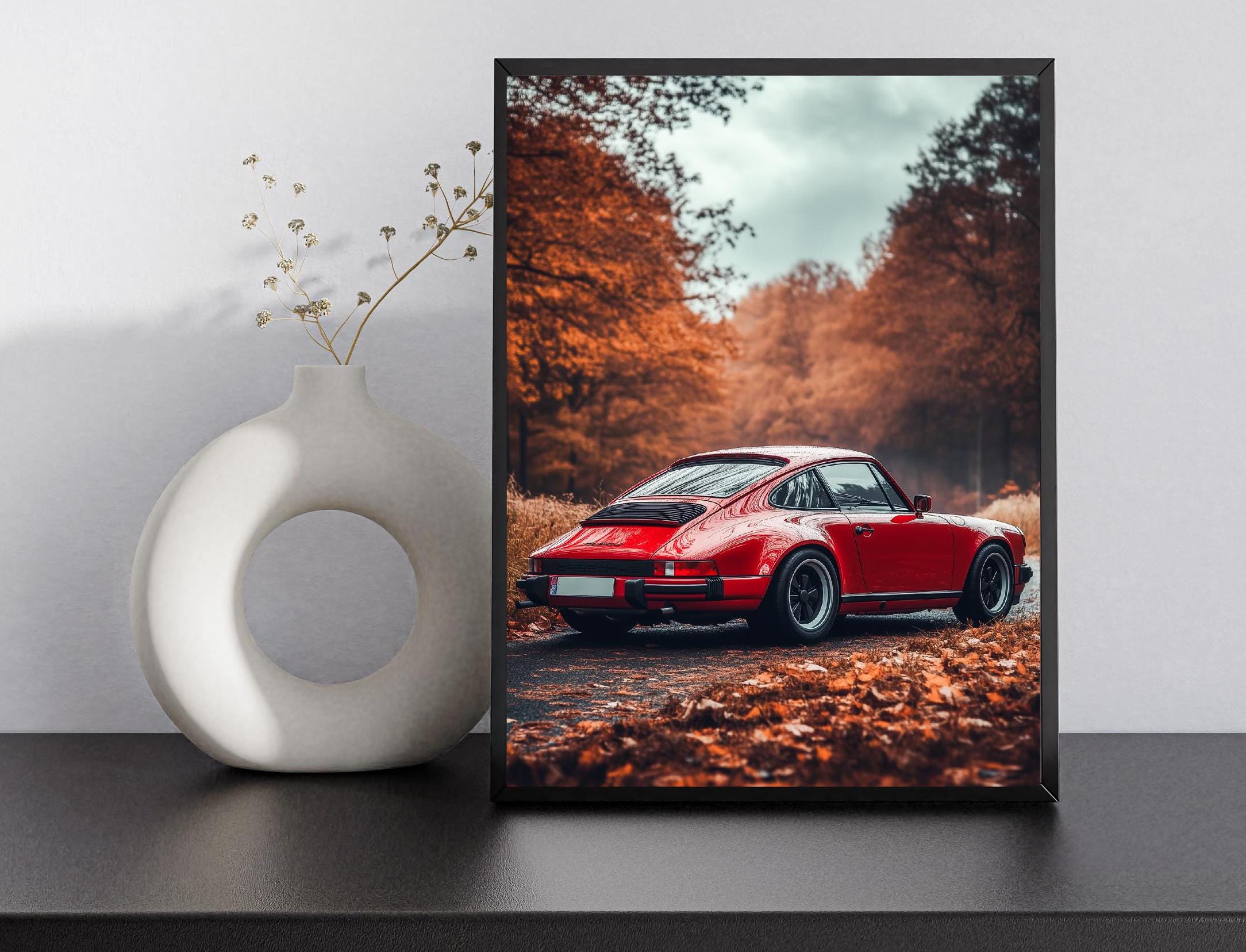 Vintage Red Porsche 911 Poster Print - Porsche Wall Art Digital ...