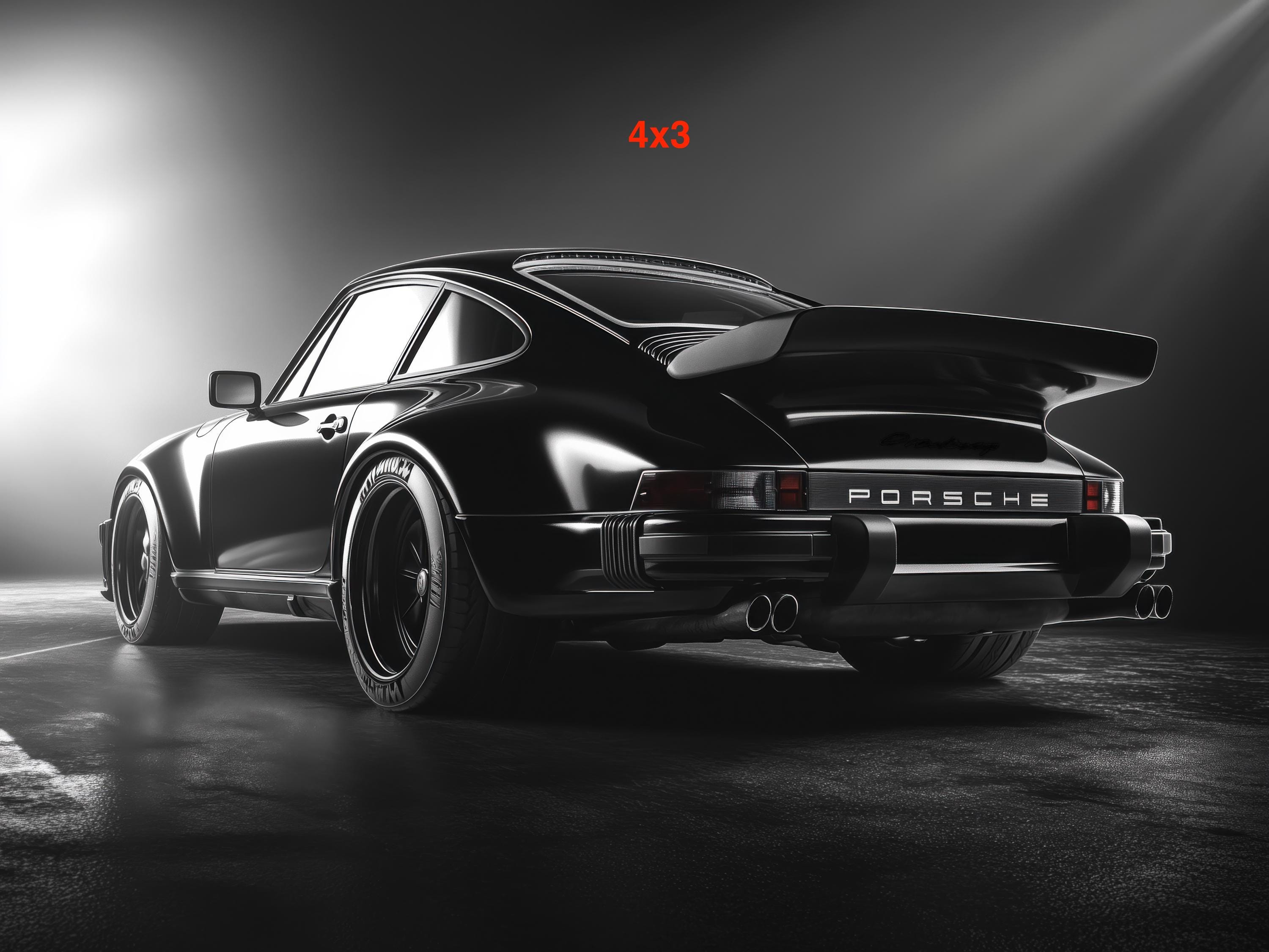 Porsche 911 Turbo Poster - Porsche 930 Widebody Digital Print - Black ...