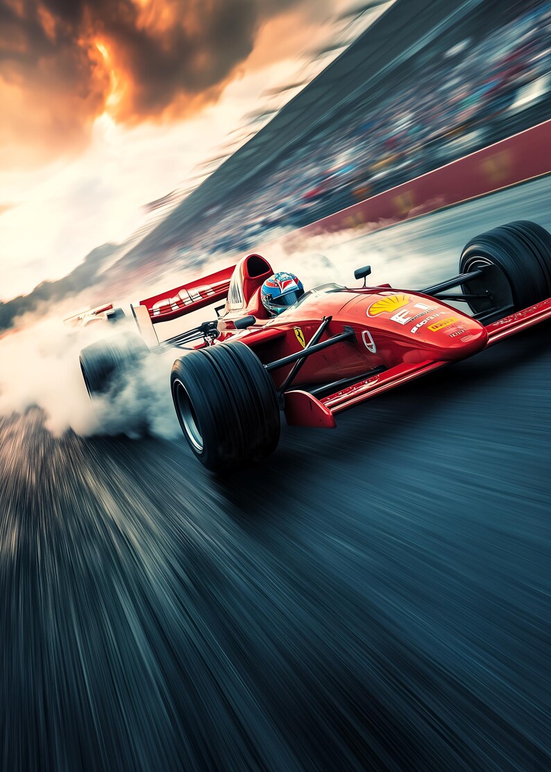 High-speed Formula 1 Racing Poster – Dynamic F1 Car in Motion Artwork ...
