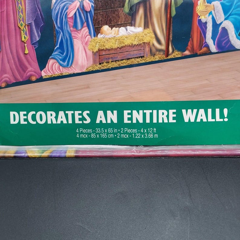 Vintage Amscan Giant Nativity Scene Setter | 12ft X 8ft Sealed NIP ...