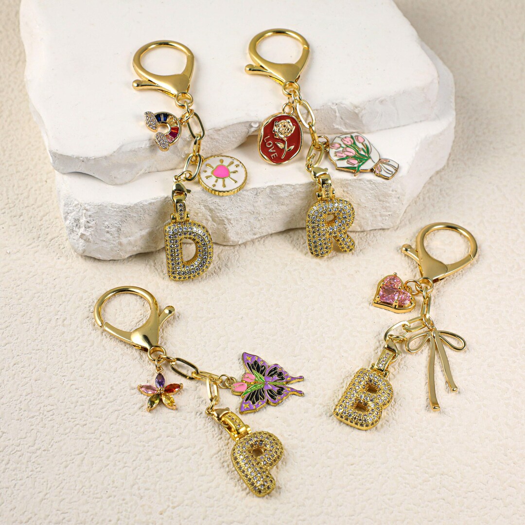 Custom Keychain, Personalized Bag Charm, Handbag Accessory, Bridesmaid ...