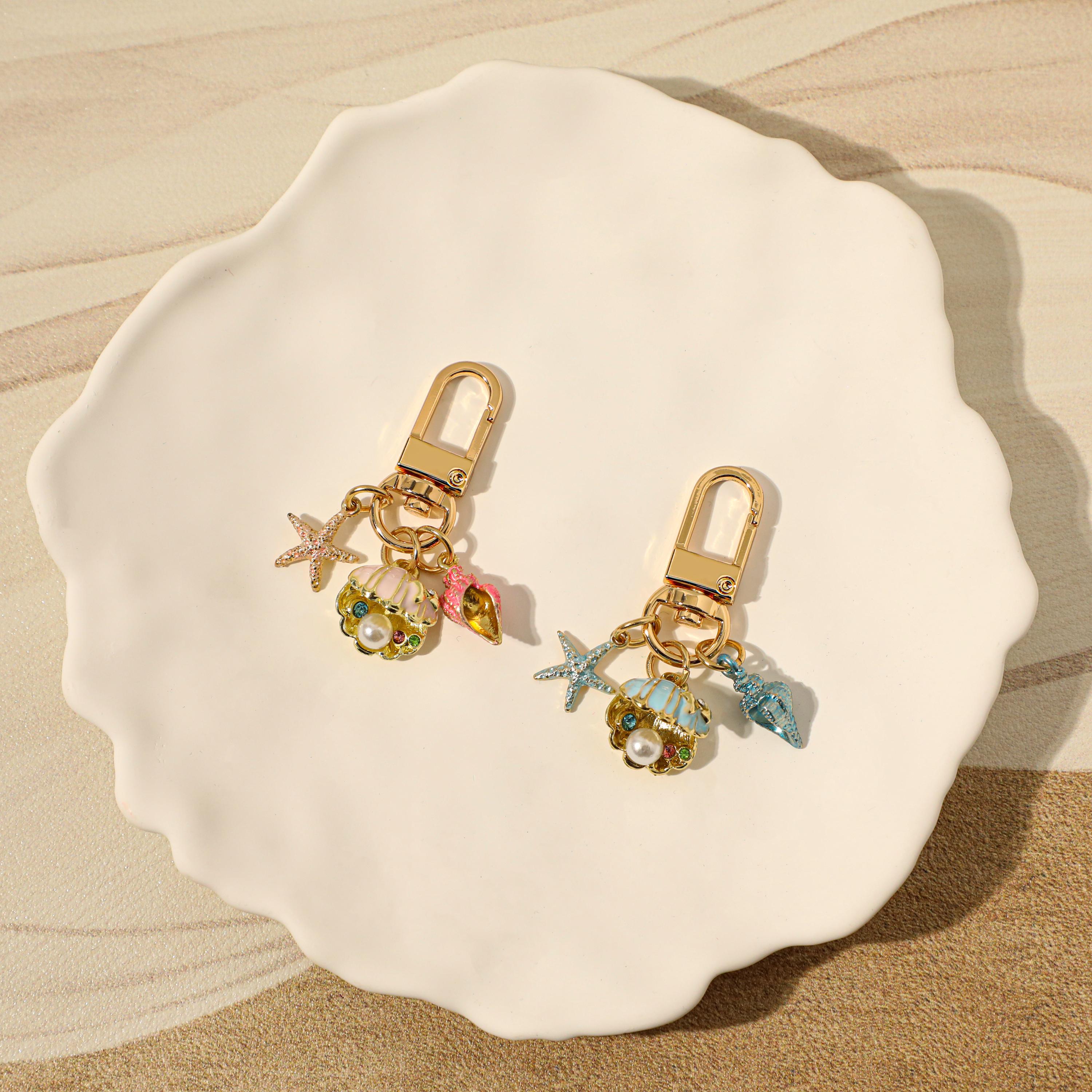 Personalized Charm Keychains, Shell Keychains, Ocean Series Keychains ...