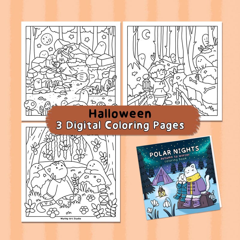 Halloween Coloring Pages - Etsy