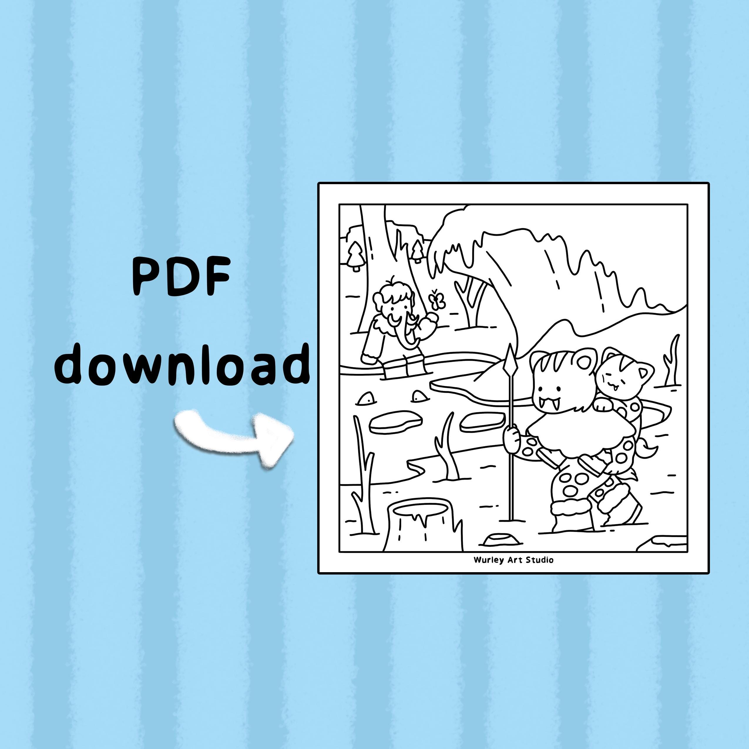 3 Digital Pages From 'time Travel Tales' Coloring Book (PDF Download ...