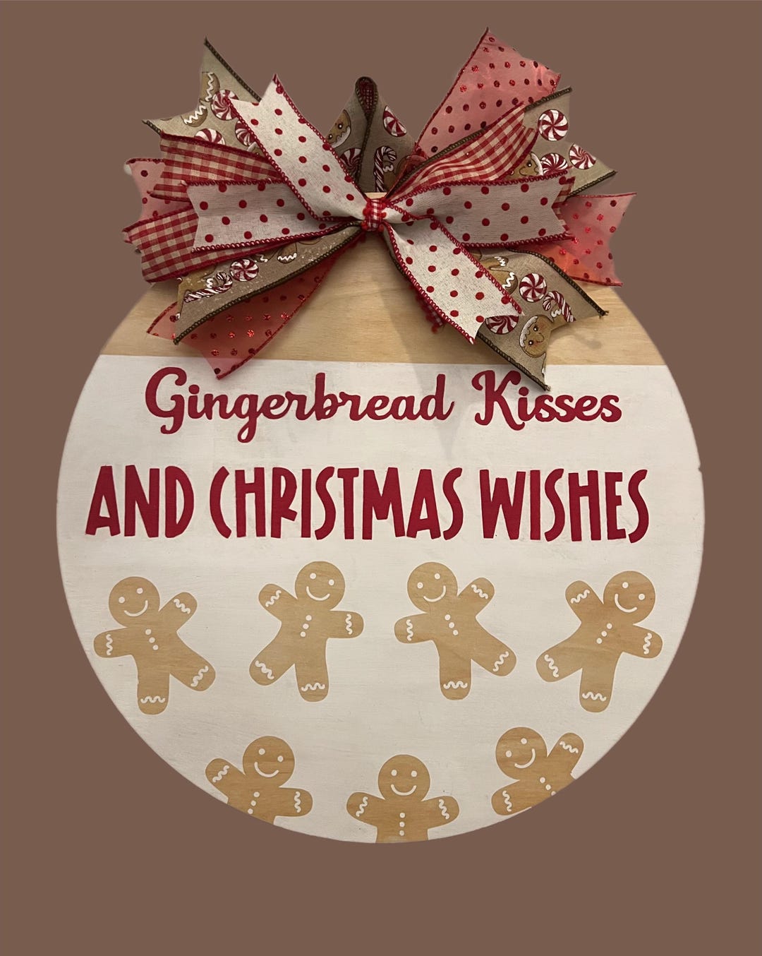 Gingerbread Kisses - Christmas Door Sign - Etsy