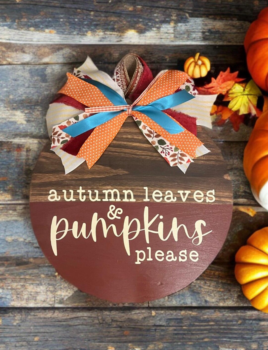 Autumn Leaves & Pumpkins Please - Fall Door Sign - Etsy