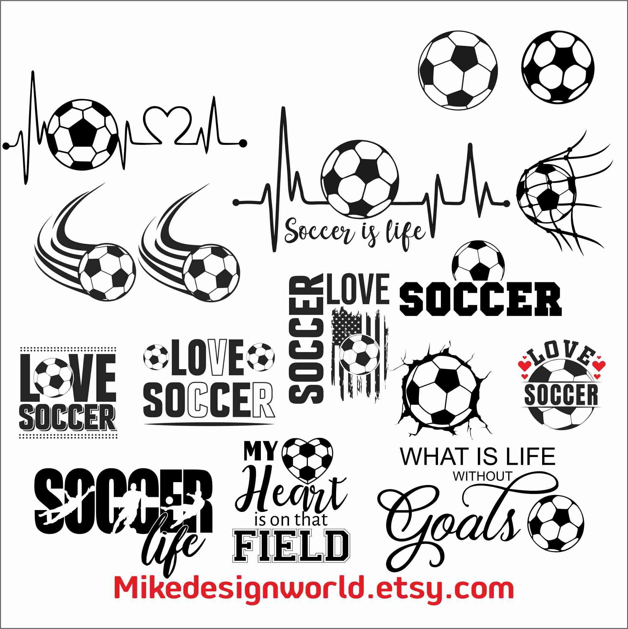 Soccer Svg Vector - Soccer Heartbeat Svg Vector - Etsy
