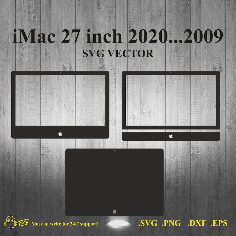 Imac 27 Inch 2020 Skin Template Cut File SVG Vector (2020...2009) - Etsy