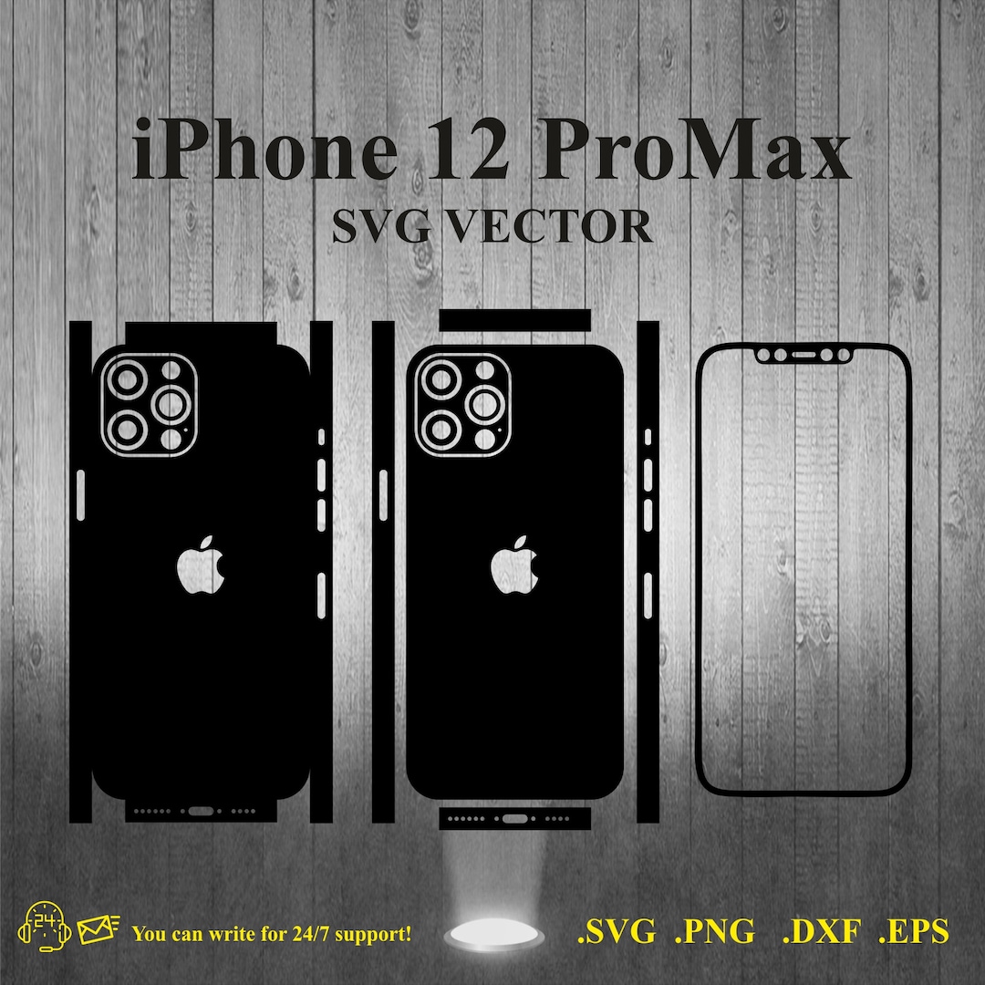 IPhone 12 Pro Max Skin Template Cut File SVG Vector Cut File - Etsy