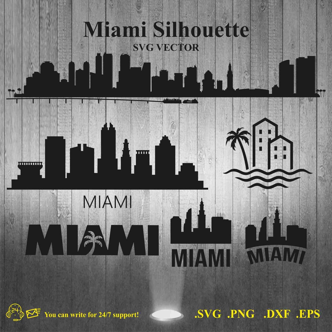 Miami Silhouette SVG Vector - Etsy