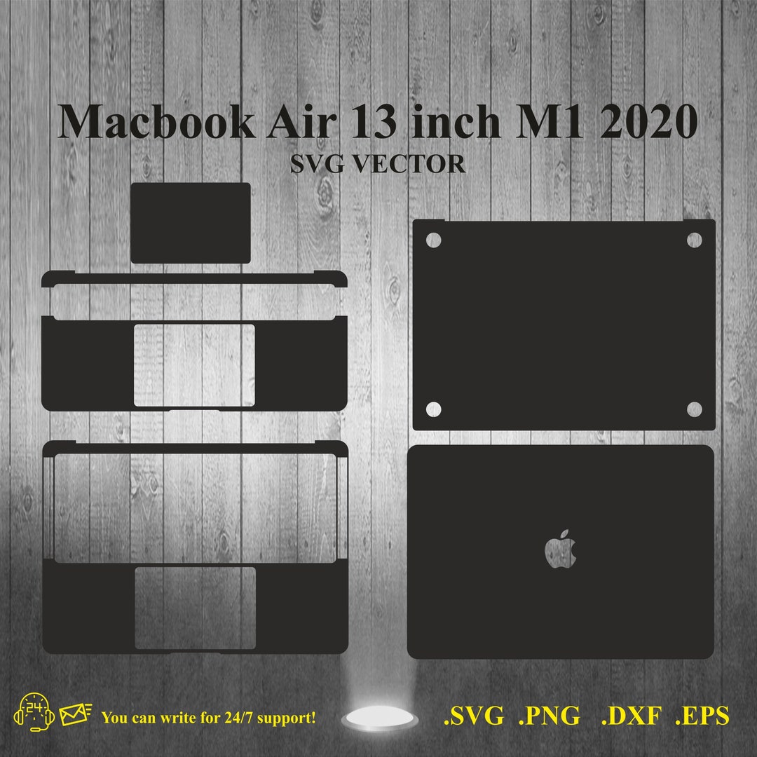 MacBook Air 13 Inch M1 2020 Skin Template SVG Vector Cut File - Etsy