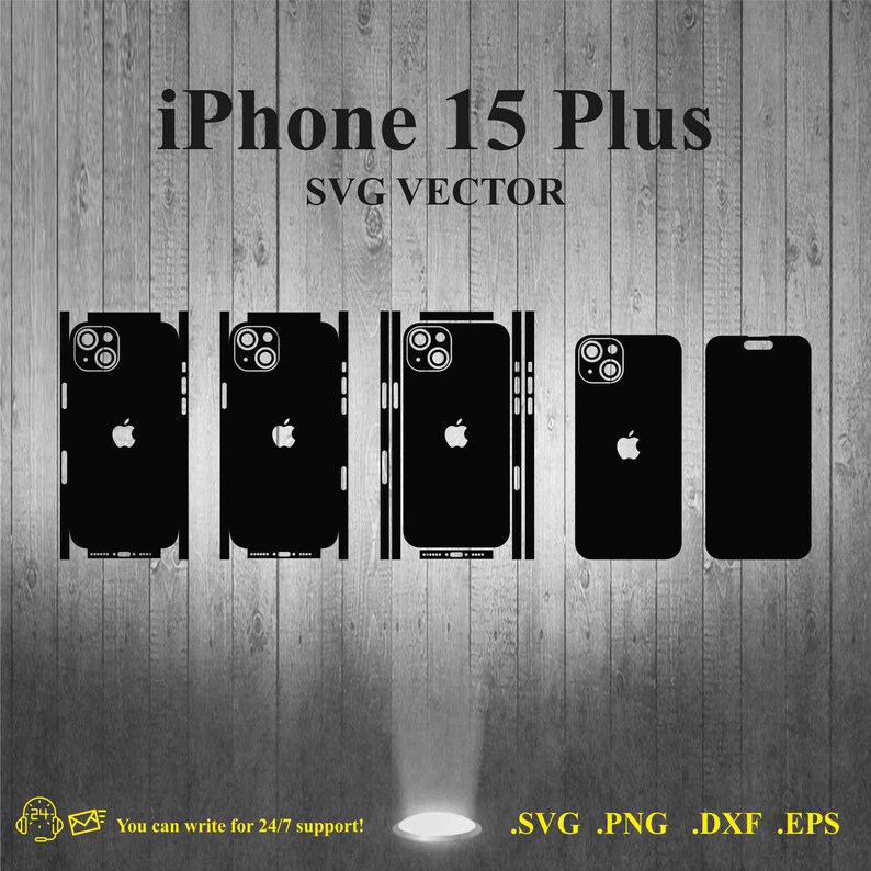 IPhone 15 Plus Skin Template SVG Vector - Etsy