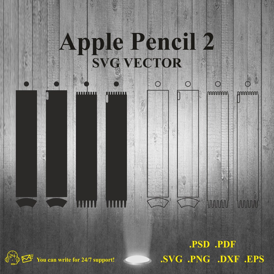 Apple Pencil 2 Skin Template Cut File SVG Vector - Etsy