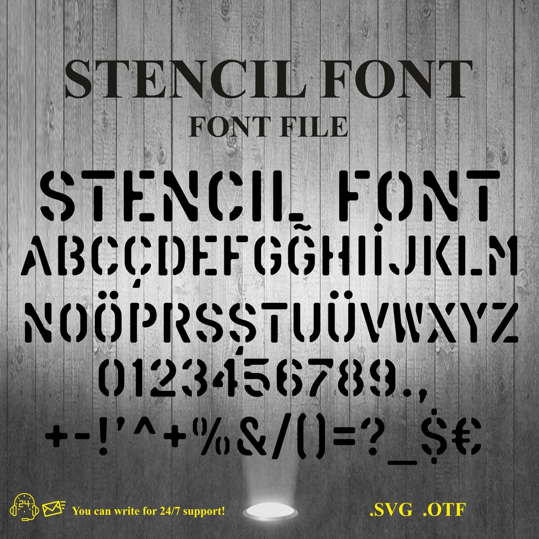 Stencil Font OTF - Stencil Font SVG - Etsy
