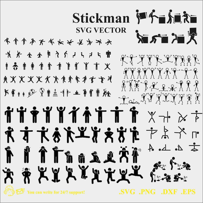 Stickman SVG Vector - Etsy
