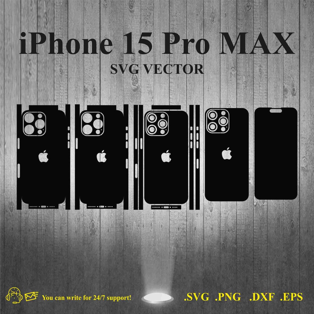IPhone 15 Pro Max Skin Template SVG Vector - Etsy