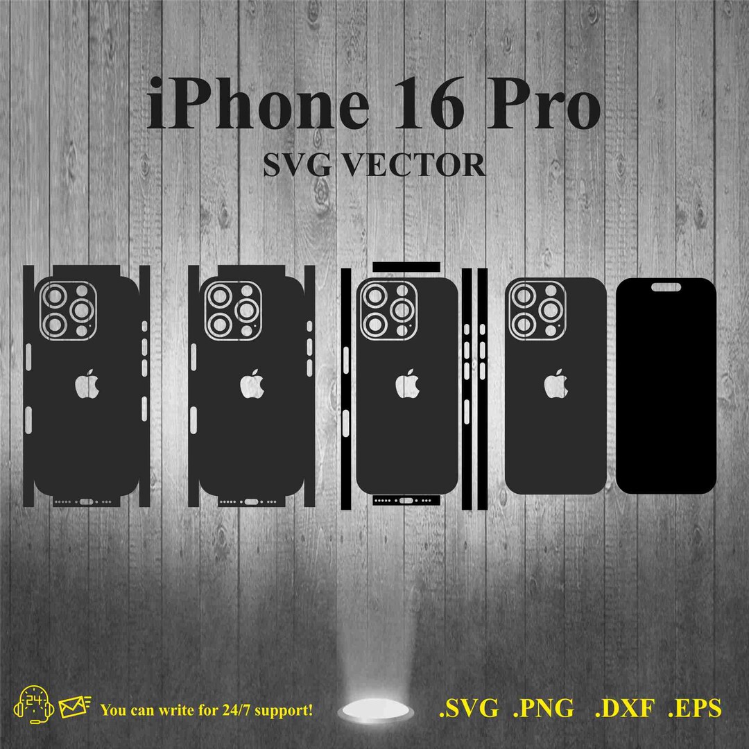 IPhone 16 Pro Skin Template SVG Vector - Etsy