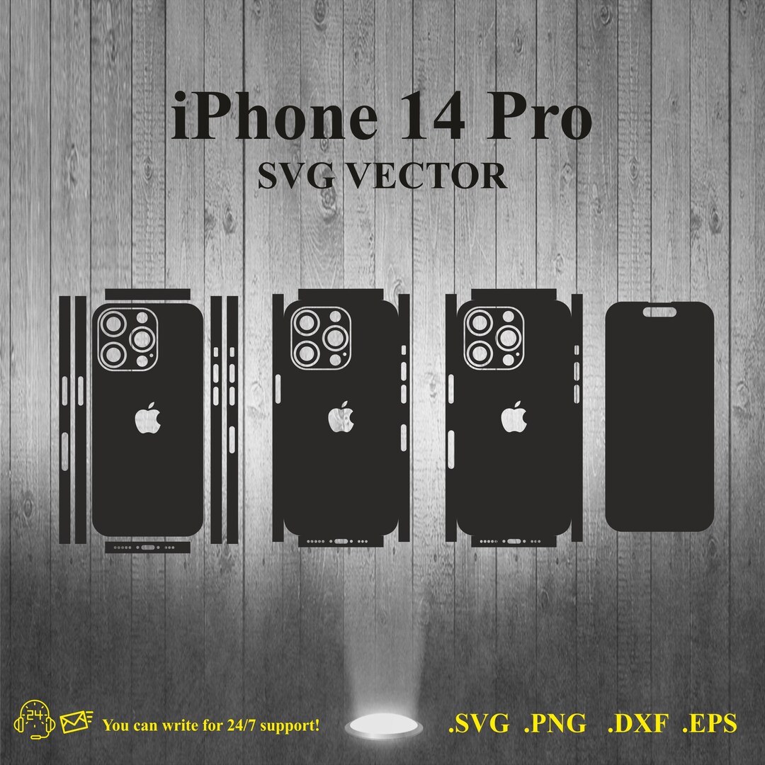 IPhone 14 Pro Skin Template Cut File SVG Vector Cut File - Etsy