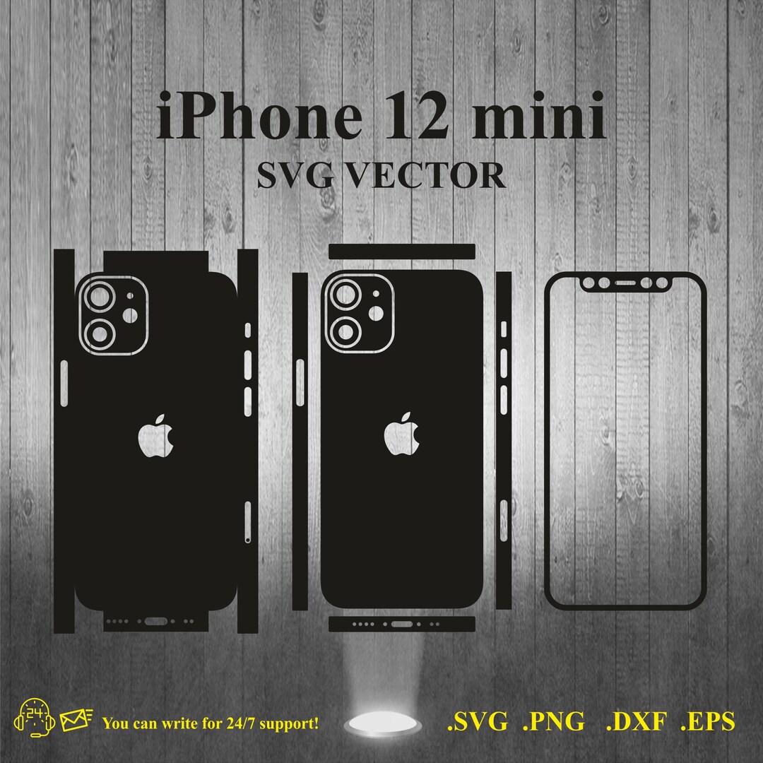 IPhone 12 Mini Skin Template SVG Vector Cut File - Etsy