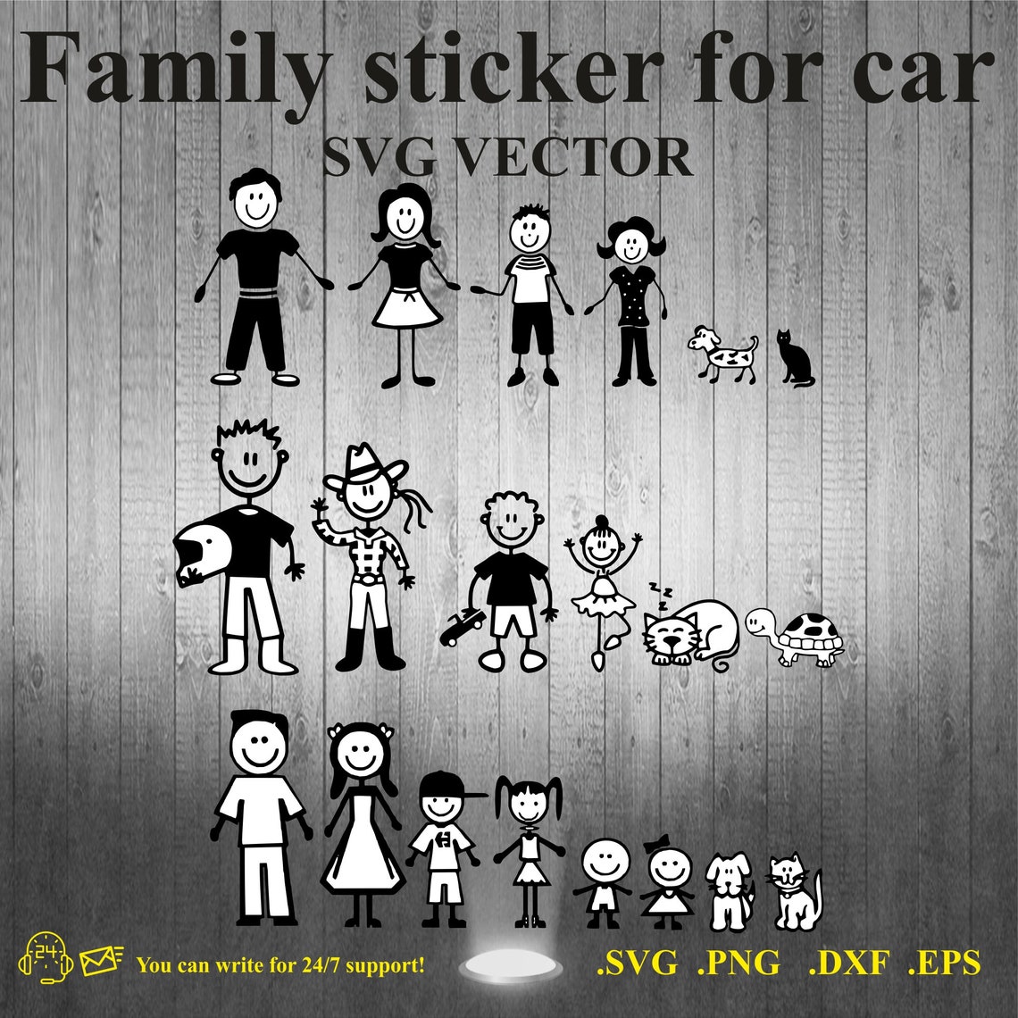 Family Sticker for Car Sticker Svg Vector - Etsy Canada