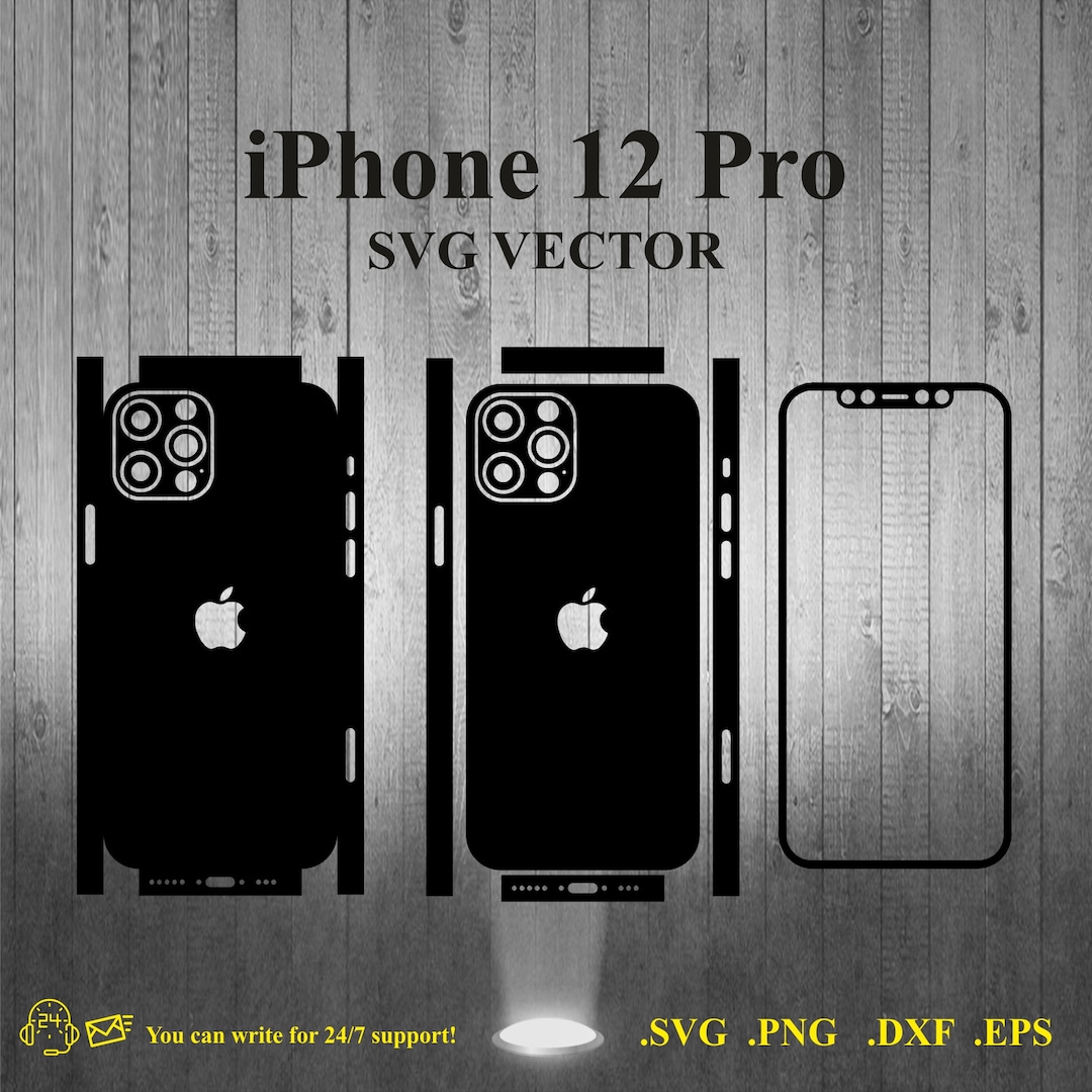 IPhone 12 Pro Skin Template Cut File SVG Vector Cut File - Etsy
