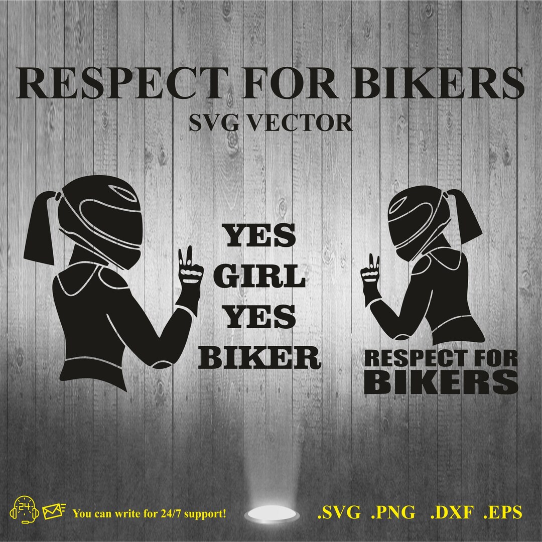 Respect for Bikers Sticker Girl SVG - Etsy