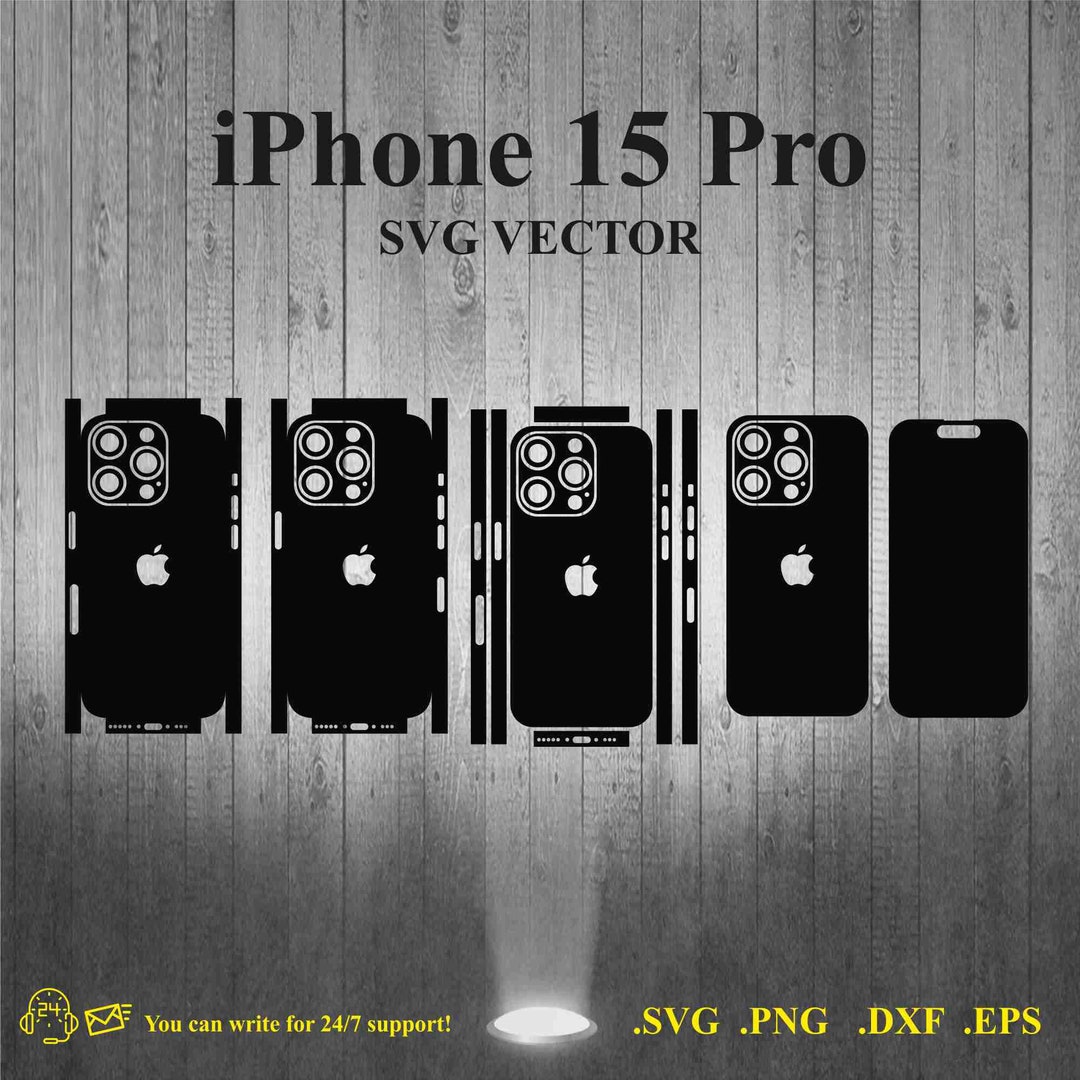 IPhone 15 Pro Skin Template SVG Vector - Etsy
