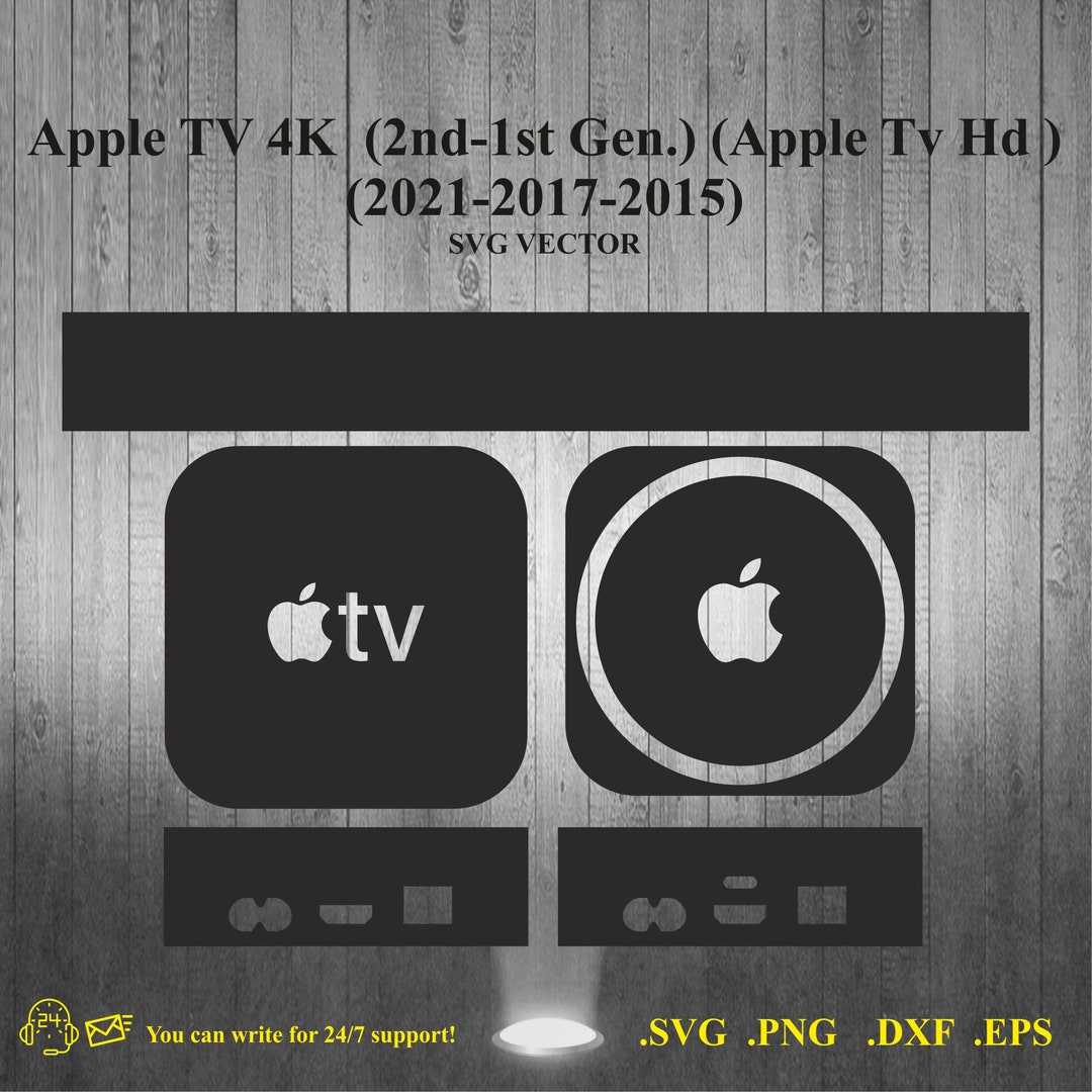 Apple TV 4K Skin Template Cut File SVG Vector (2nd-1st Gen.) (apple Tv ...