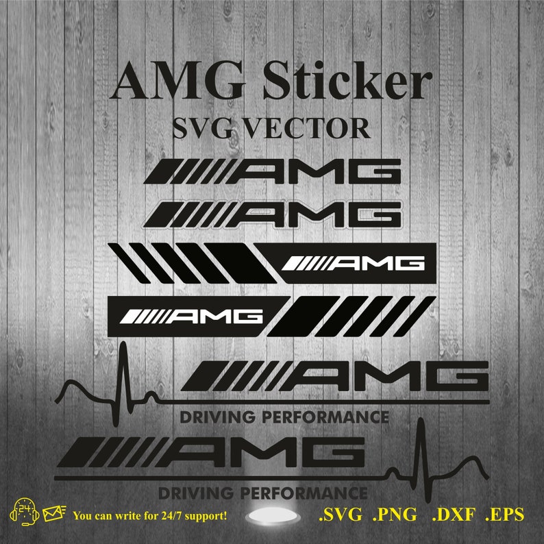 AMG Sticker Design SVG Vector - Etsy
