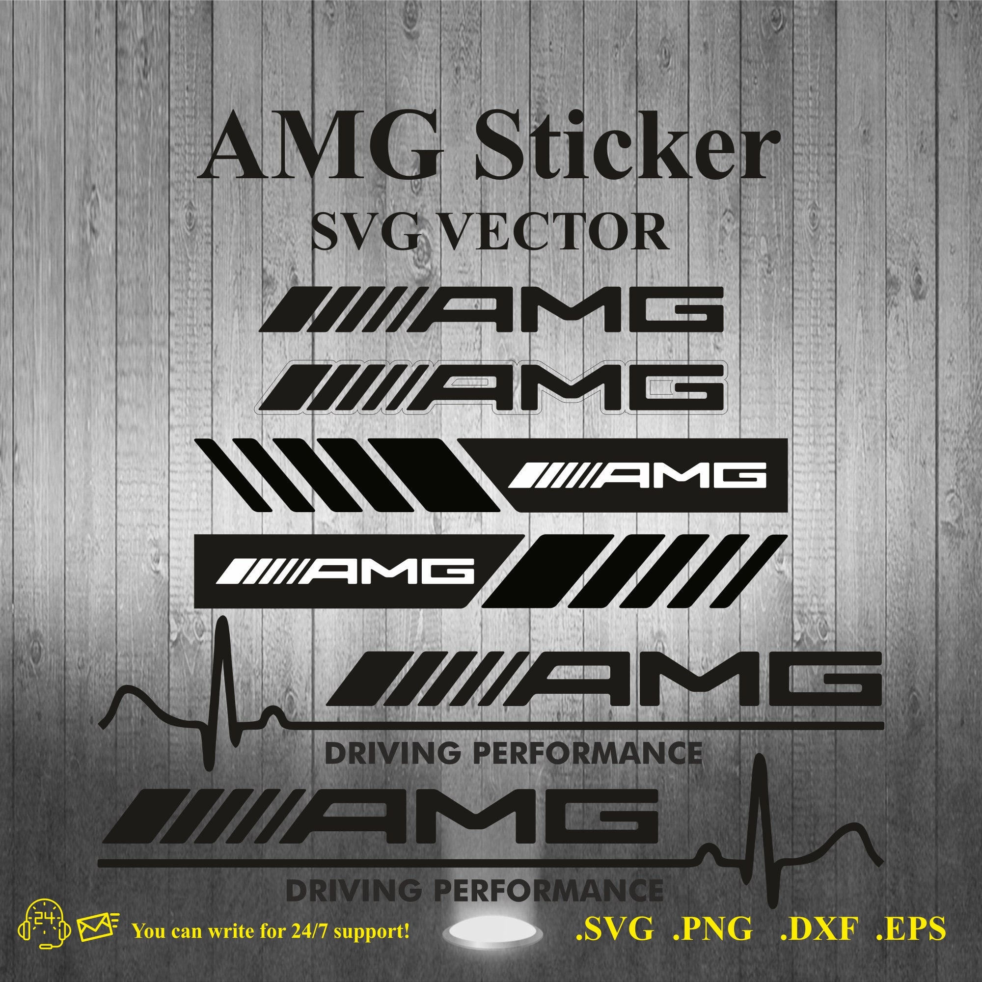 AMG Sticker Design SVG Vector - Etsy