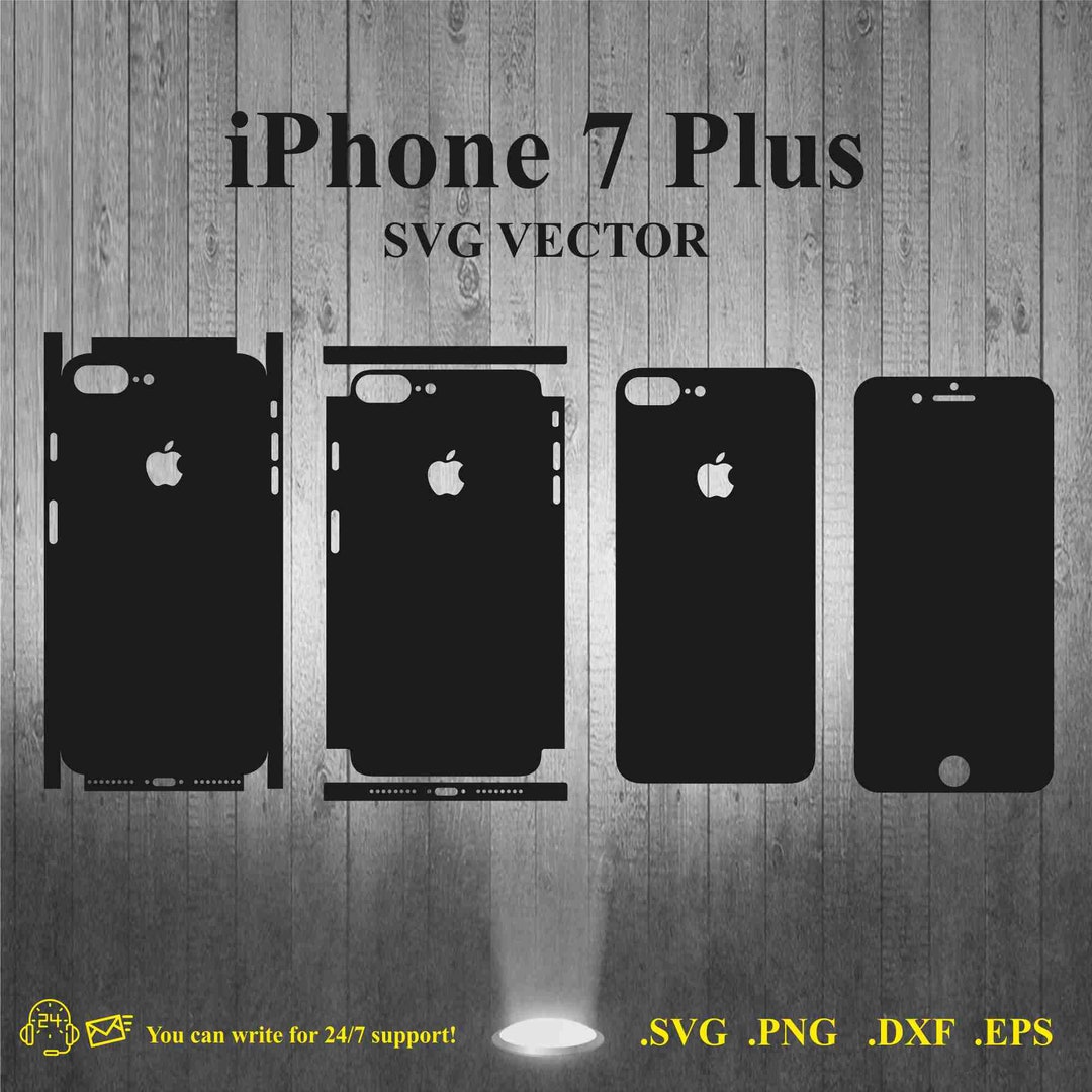 IPhone 7 Plus Skin Template SVG Vector - Etsy