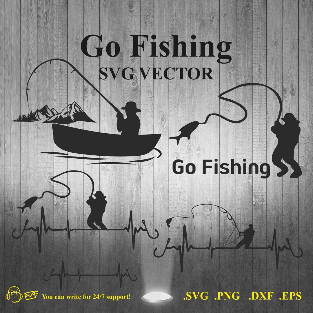 Go Fishing SVG Vector - Etsy