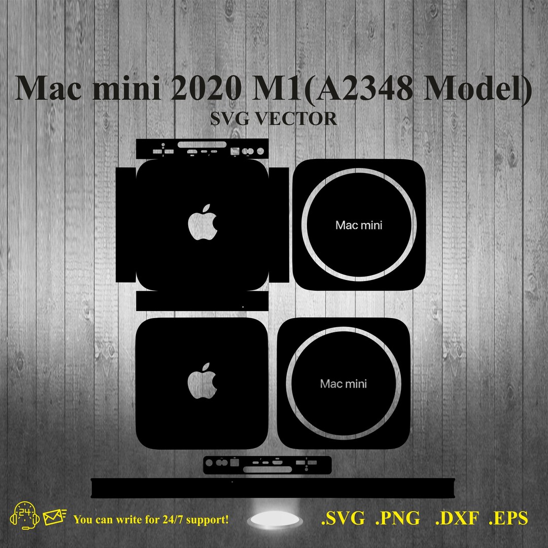 Mac Mini 2020 M1 Skin Template Cut File SVG Vector A2348 Model - Etsy
