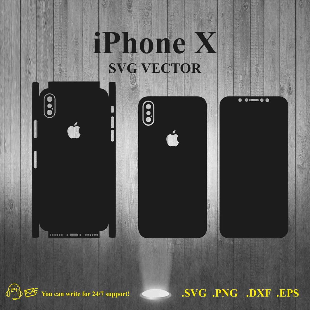 IPhone X Skin Template SVG Vector - Etsy