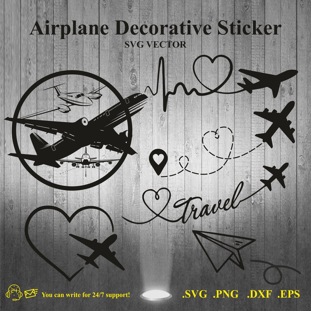 Airplane Decorative Svg Vector - Etsy