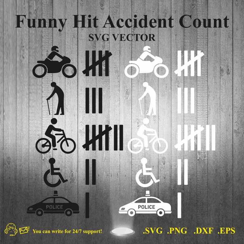 Funny Hit Accident Count Svg Vector - Etsy