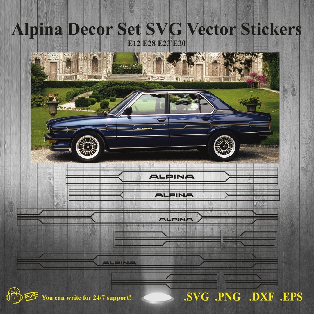 Alpina Decor Set SVG Vector Stickers E12 E28 E23 E30 - Etsy