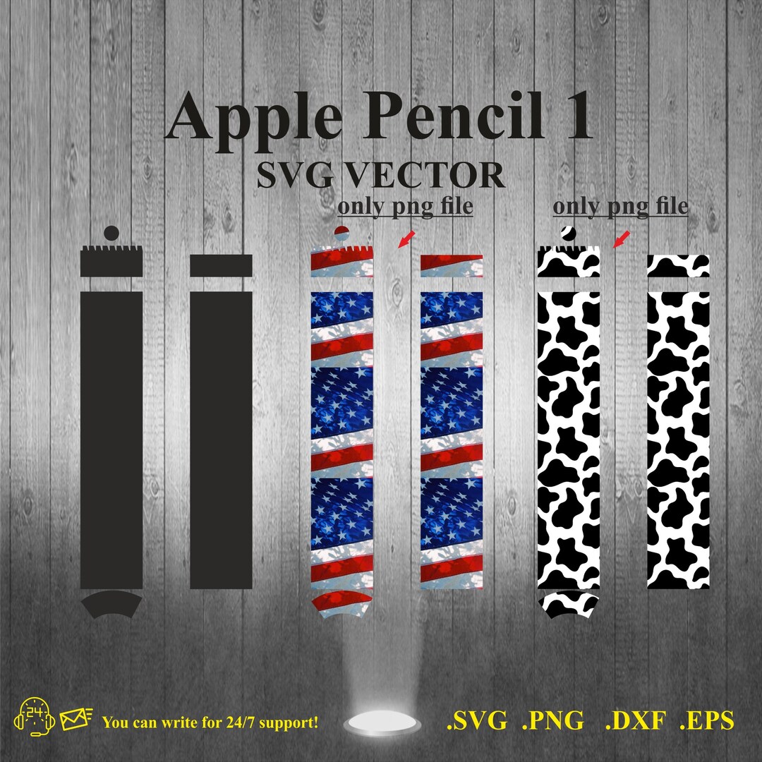 Apple Pencil 1 Skin Template Cut File SVG Vector - Etsy