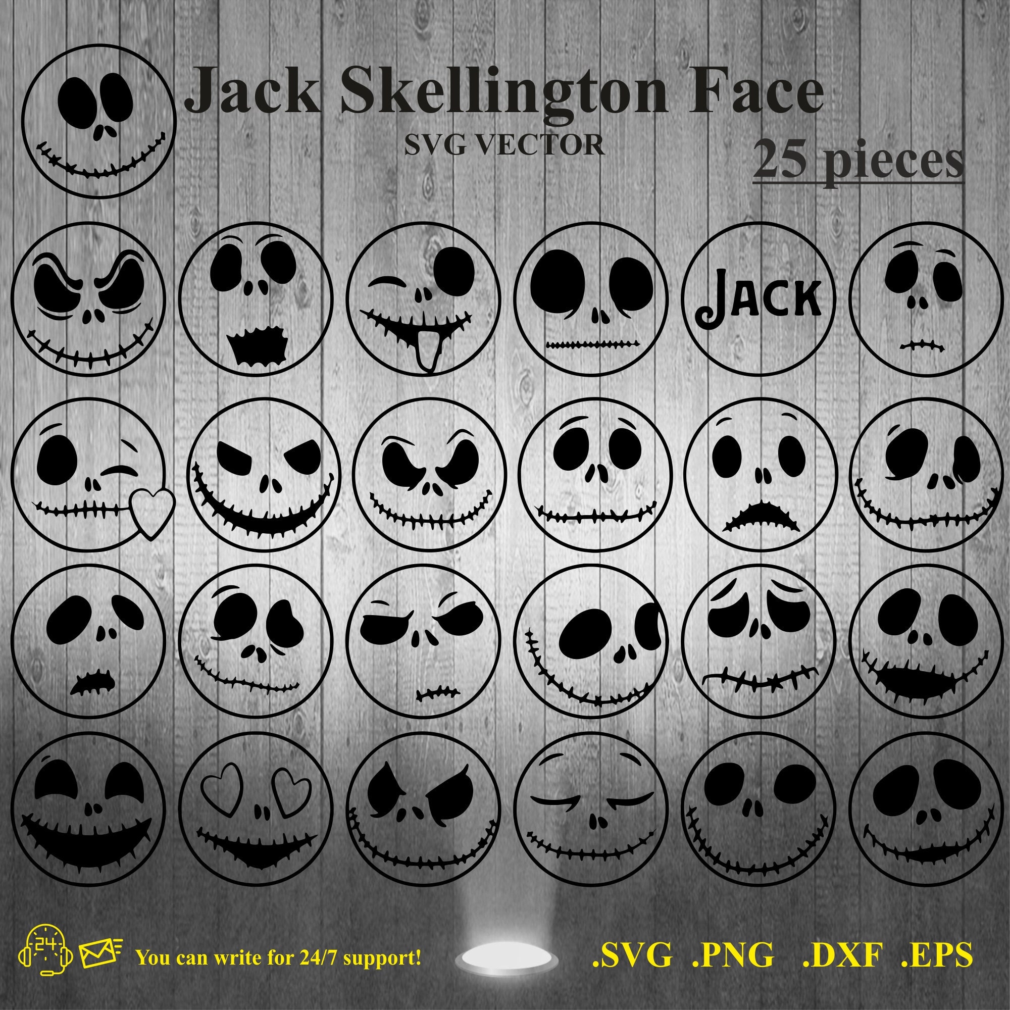 Jack Skellington Face Sticker Svg Vector - Etsy