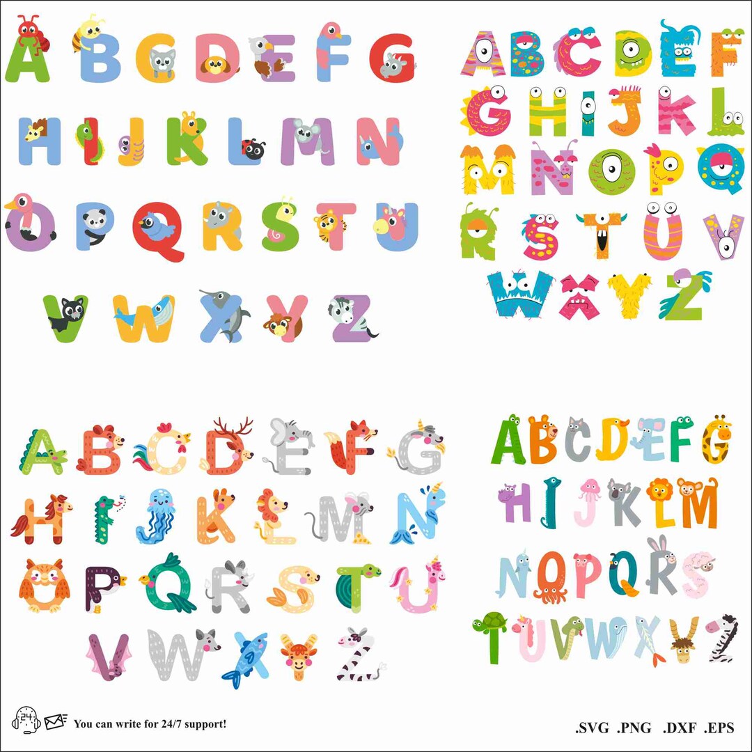 Animal Alphabet Svg Vector - Etsy