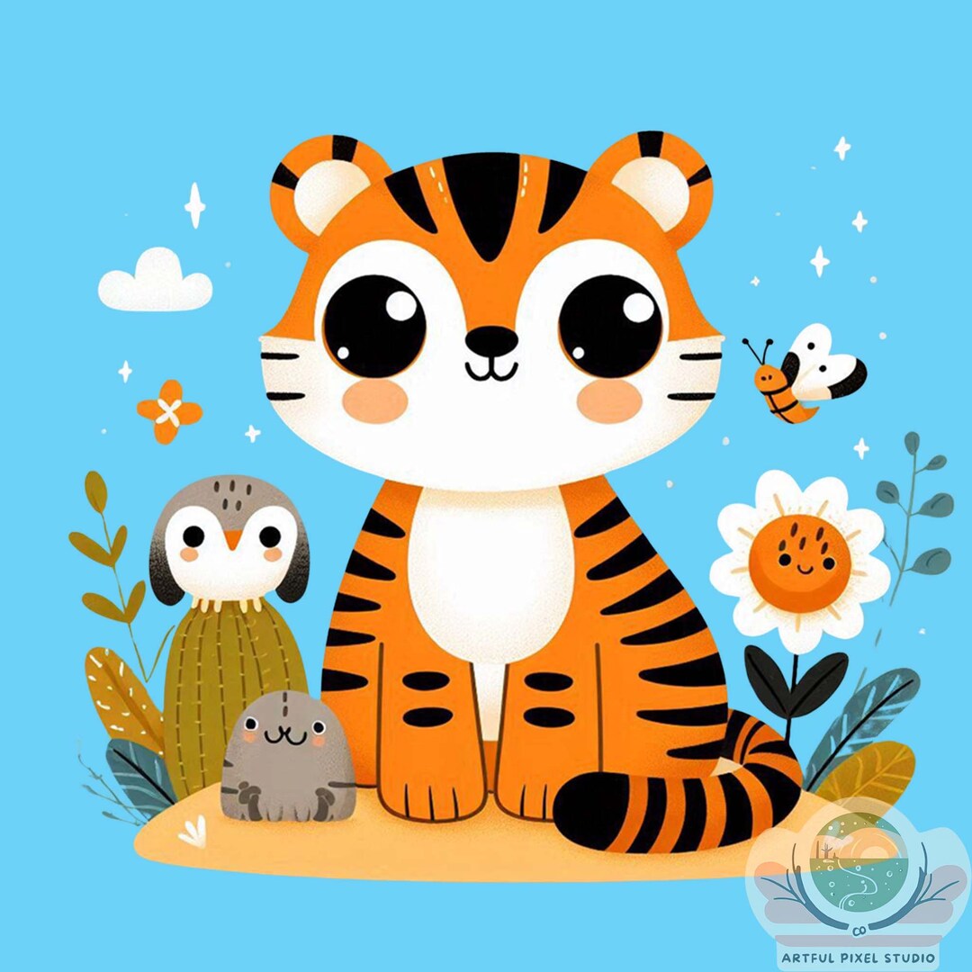 Cute Tiger PNG, Transparent Background, Baby Tiger Clip Art, for Print ...
