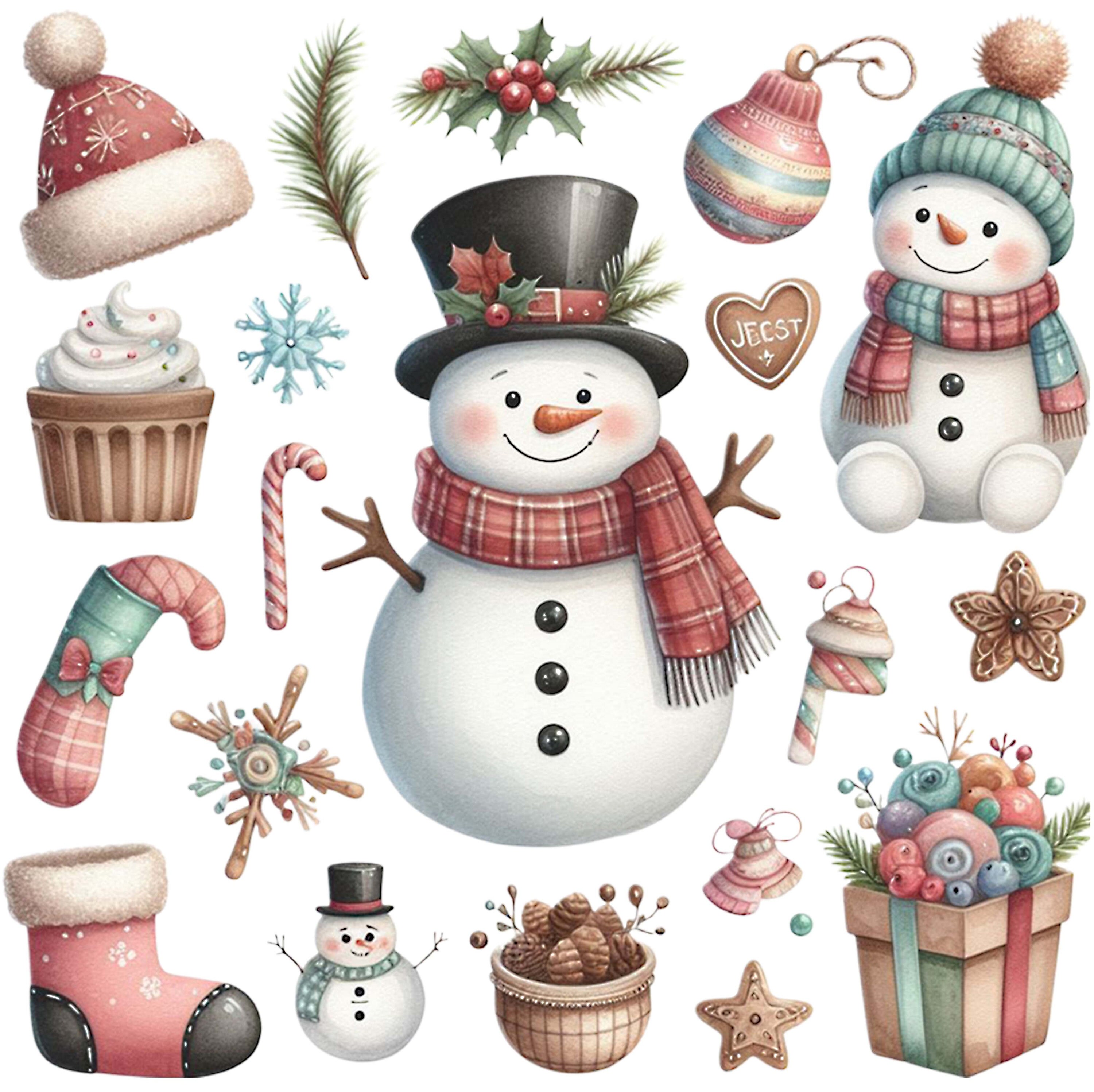 Set of PNG Images, Clip Art, Christmas, New Year, Snowman, Winter ...