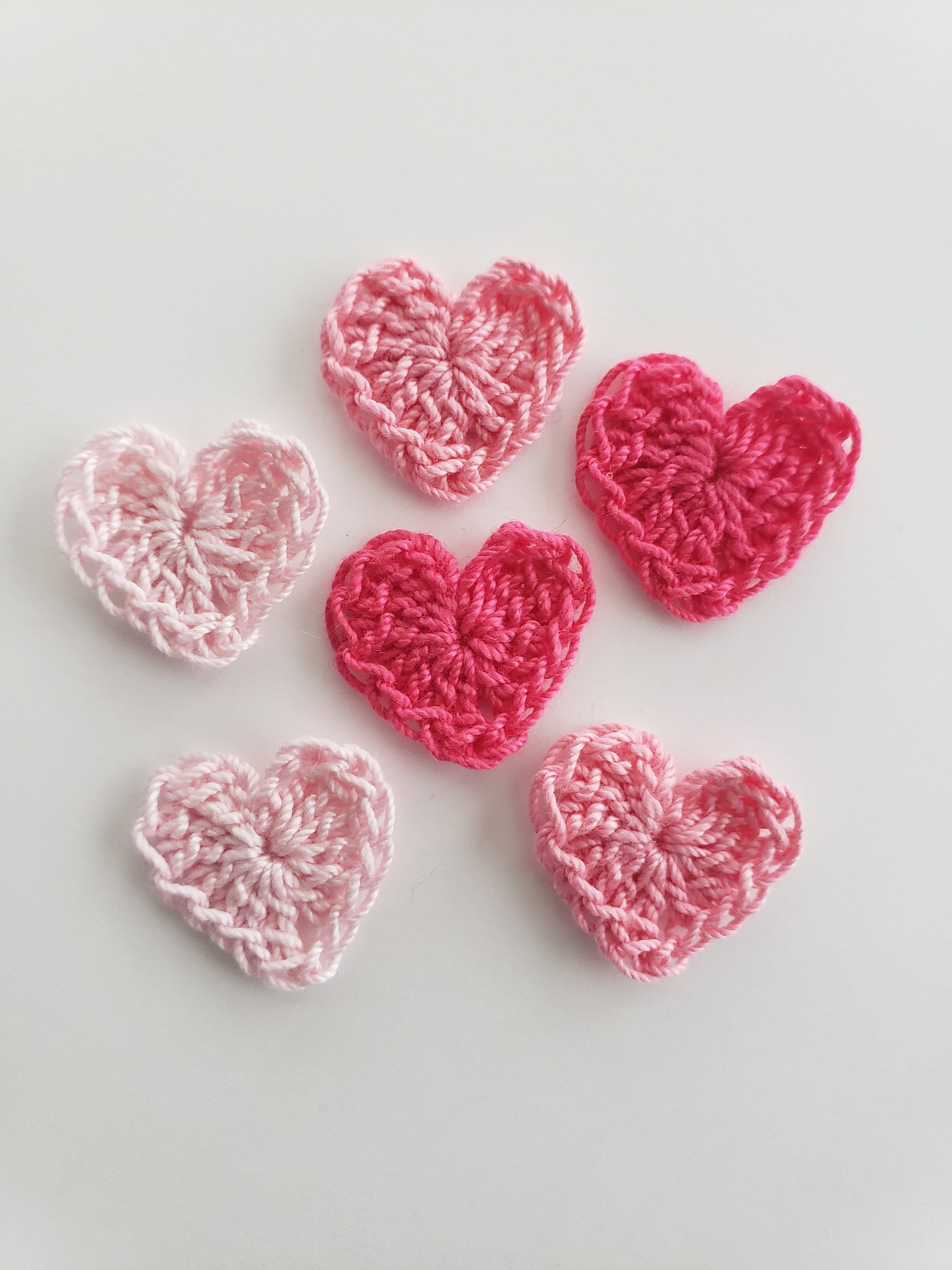 Tiny Pink Crocheted Hearts Cotton Hearts Crocheted Heart - Etsy India