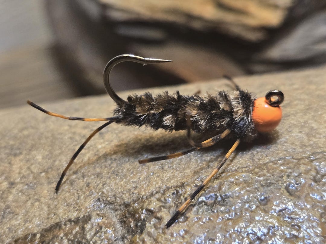Sz 8 4.5 Mm Orange Tungsten Bead Jig Pats Rubber Legs *egg Sucking Stonefly* (2 Pack) - Etsy
