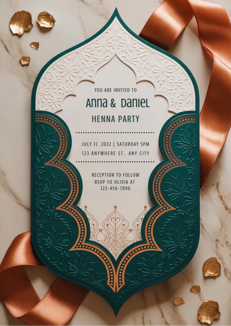 Elegant Henna Party Invitation – Digital Download Only - Etsy