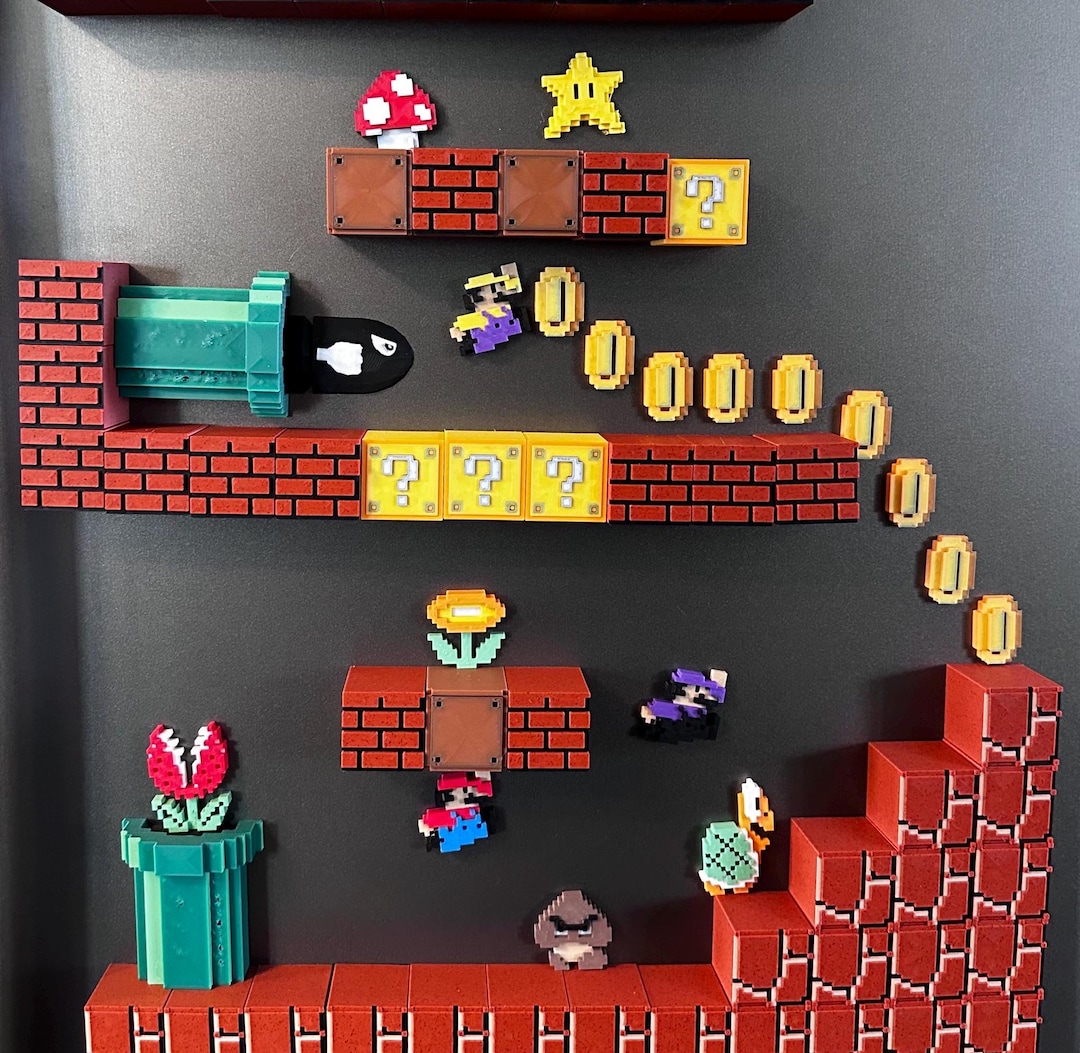 3D Printed Mario Brothers Magnets - Custom Fridge Decoration Set - Etsy