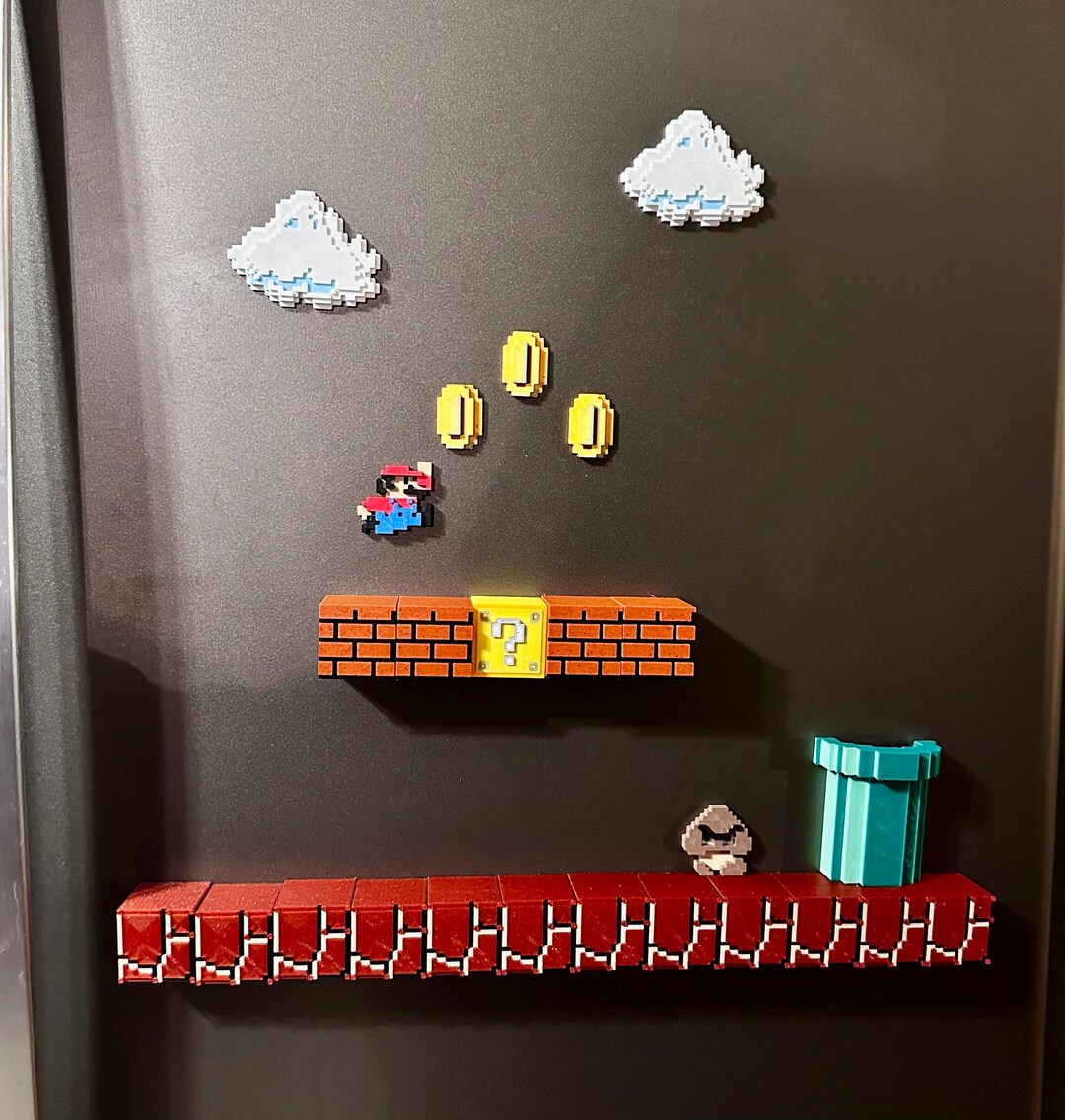 3D Printed Mario Brothers Magnets Custom Fridge Decoration Set - Etsy